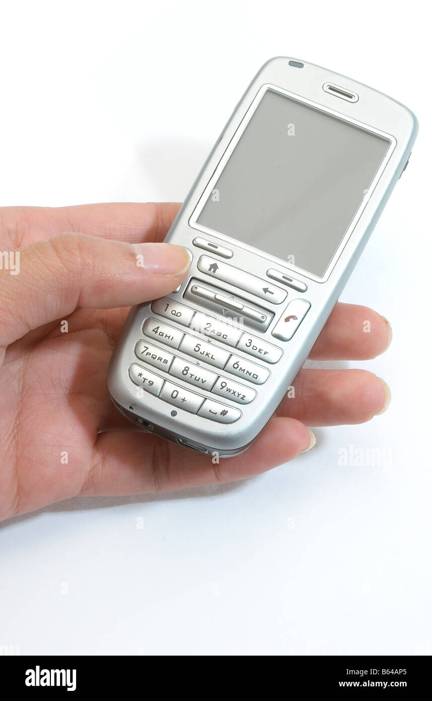 mobile phone and hand Stock Photo - Alamy