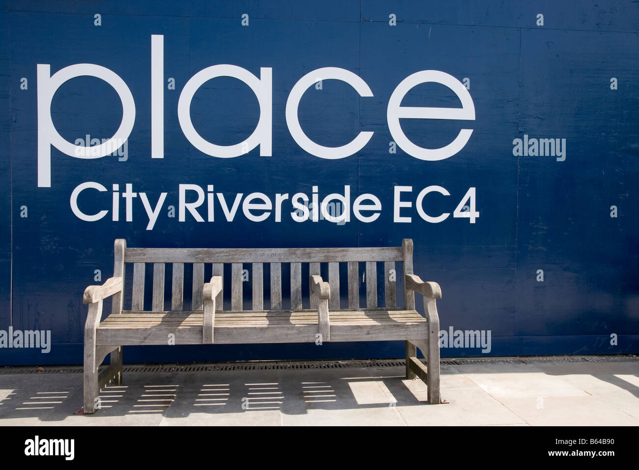 Bench hoarding blue hoarding white hi-res stock photography and images ...