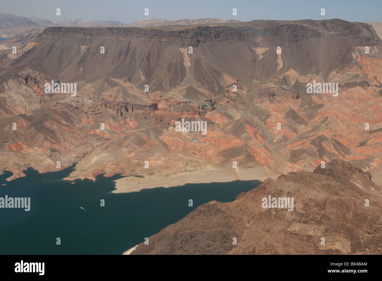 View of an extinct volcano rising above Lake Mead, Nevada USA Stock ...