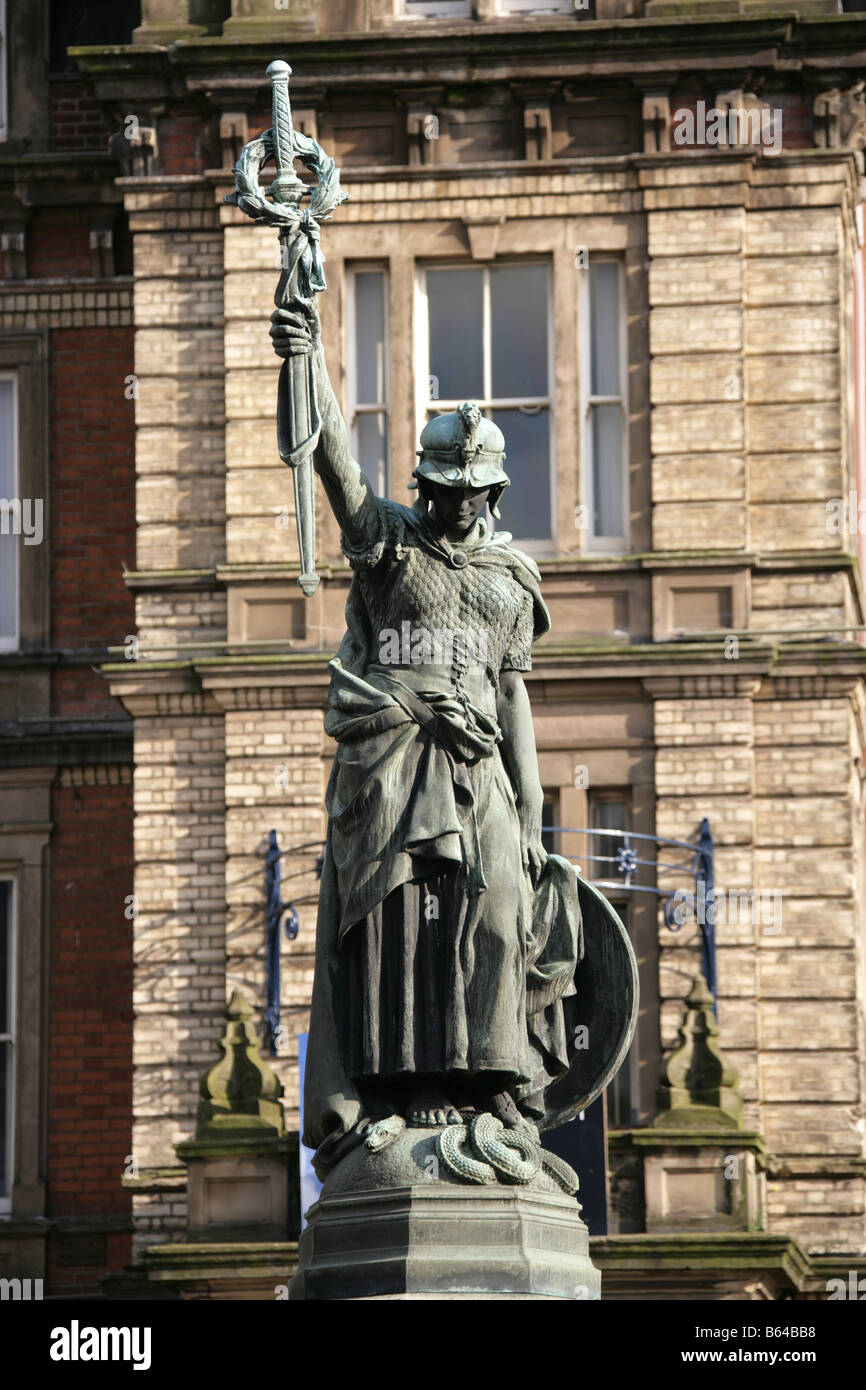 City of Stoke on Trent, England. The Hanley War Memorial with Hanley ...