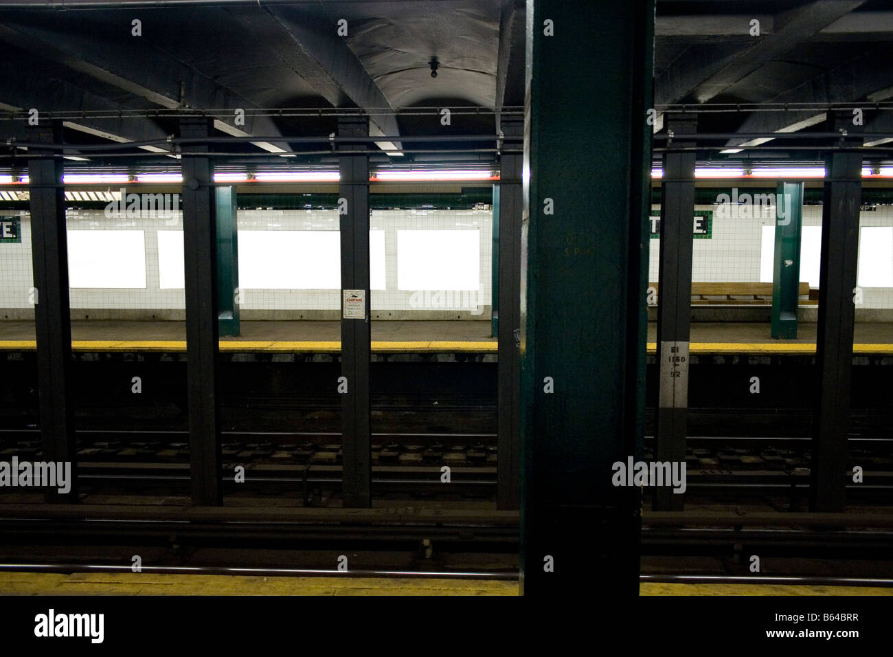 Empty NYC subway station without advertisements. NY USA Stock Photo - Alamy