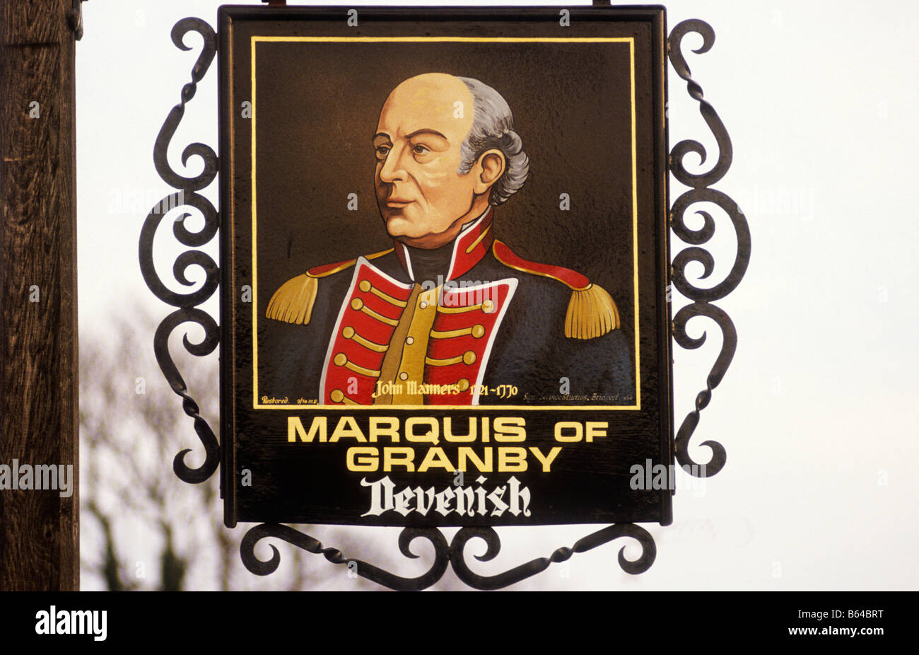 Marquis of Granby Pub Inn Sign board Weymouth Dorset John Manners 1721 ...
