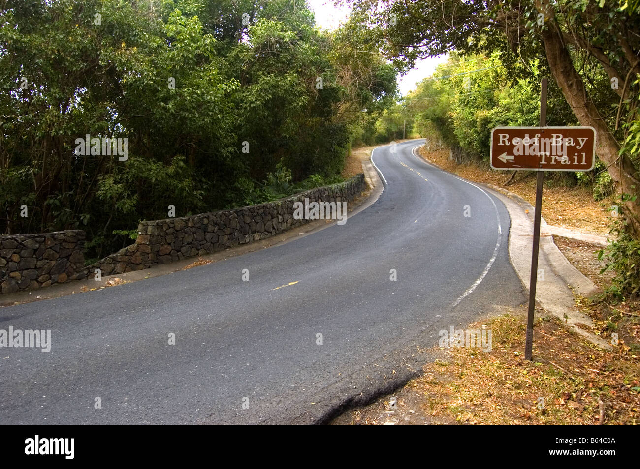 Entrance to the Reef Bay Trail head St. John USVI Stock Photo - Alamy