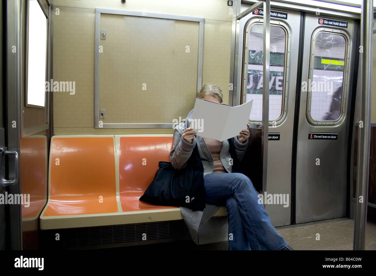 Inside of subway car hi-res stock photography and images - Alamy