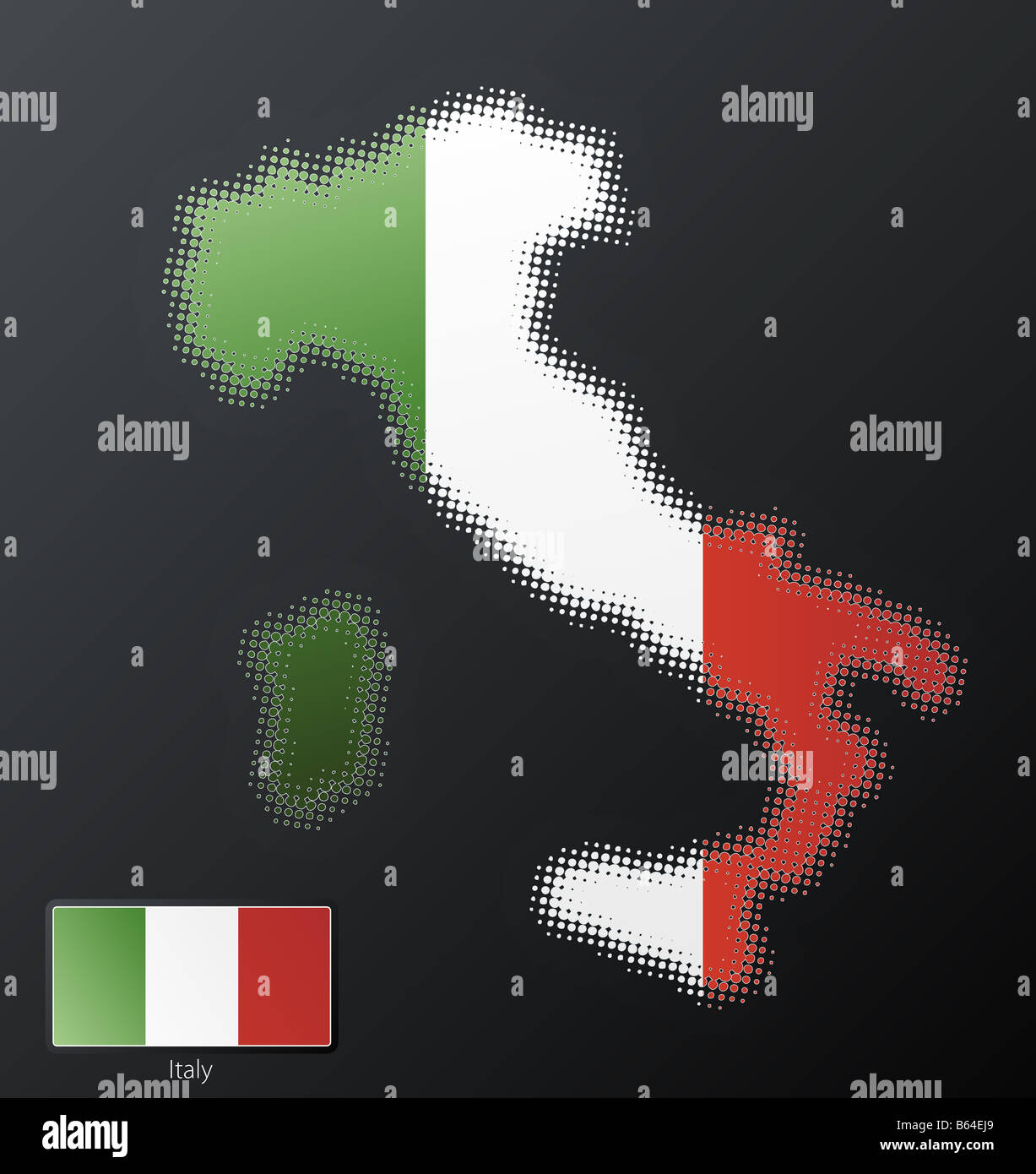 Vector illustration of a modern halftone design element in the shape of ...