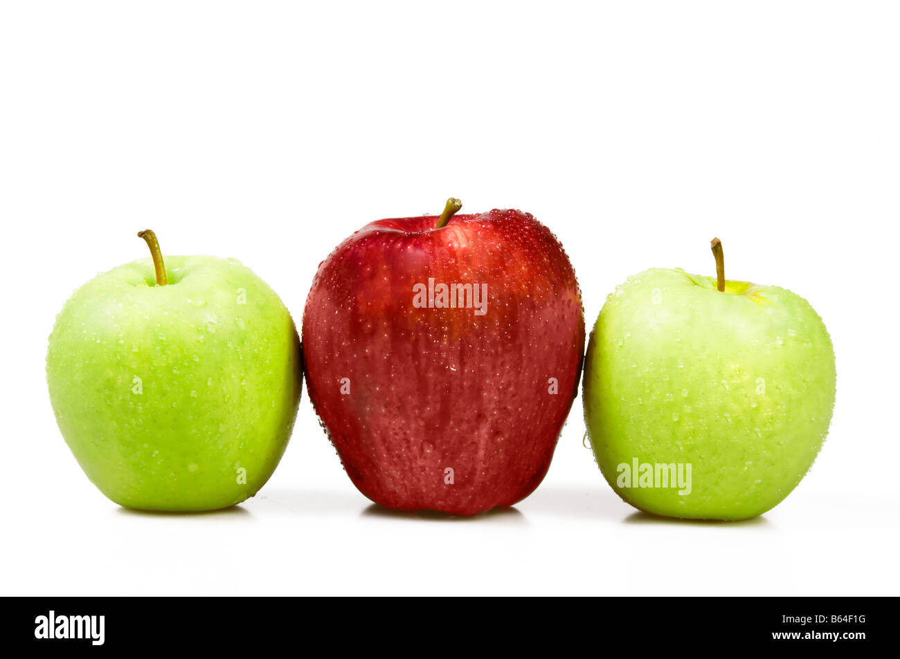 Green red wet apples Cut Out Stock Images & Pictures - Alamy