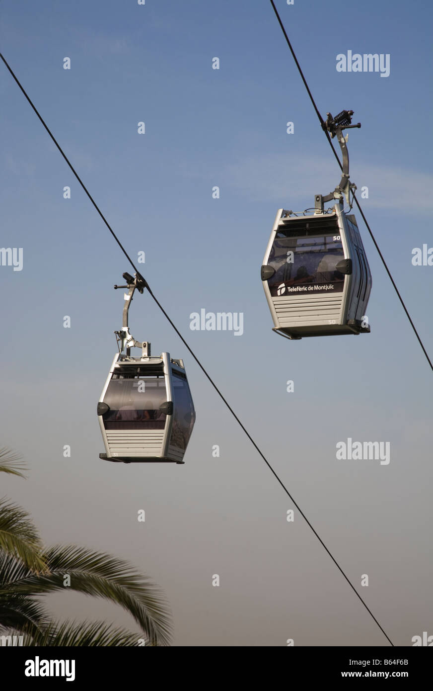 Telefèric cabins on Montjuïc Hill at Barcelona Stock Photo - Alamy