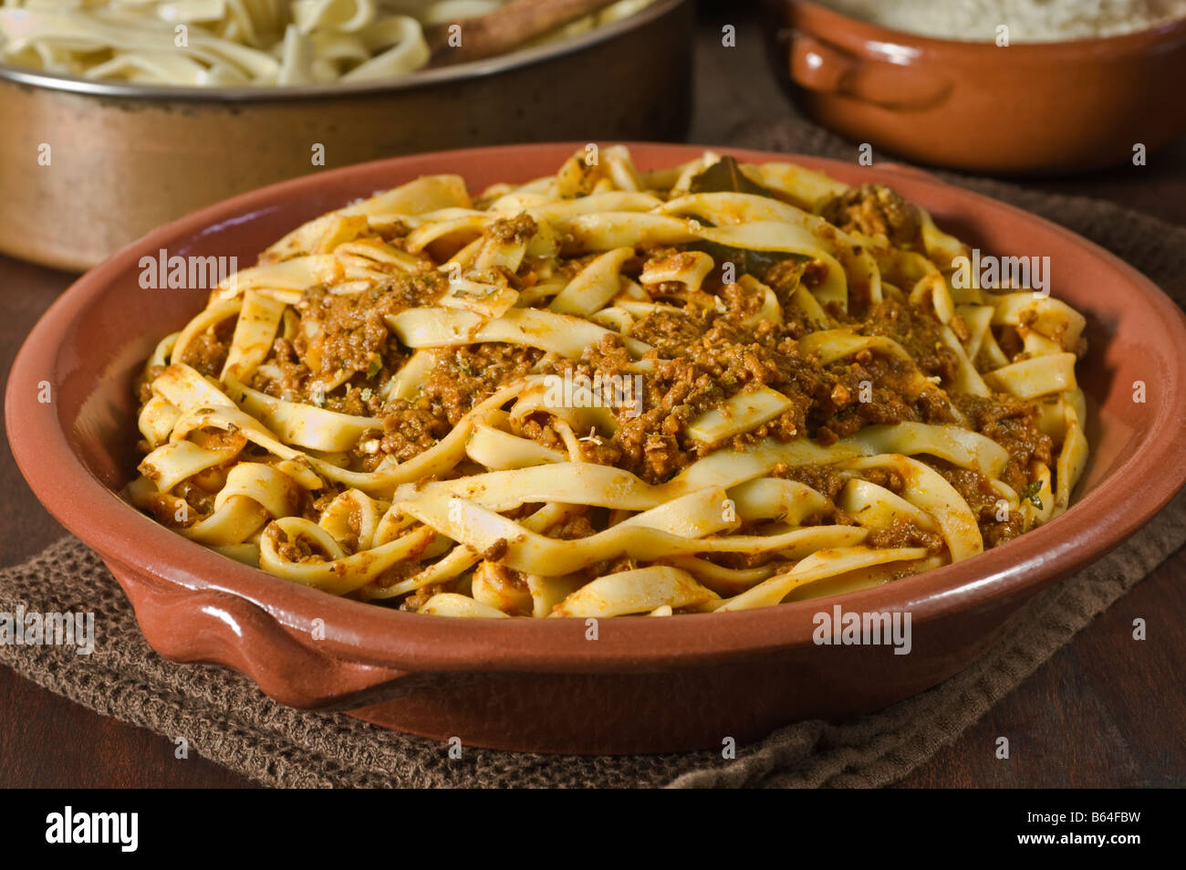 Ragu with tagliatelle Italian food Stock Photo - Alamy