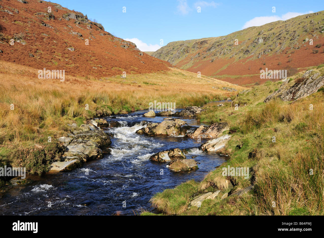 Autumn at Abergwesyn Pass and River Irfon Cambrian Mountains Powys ...