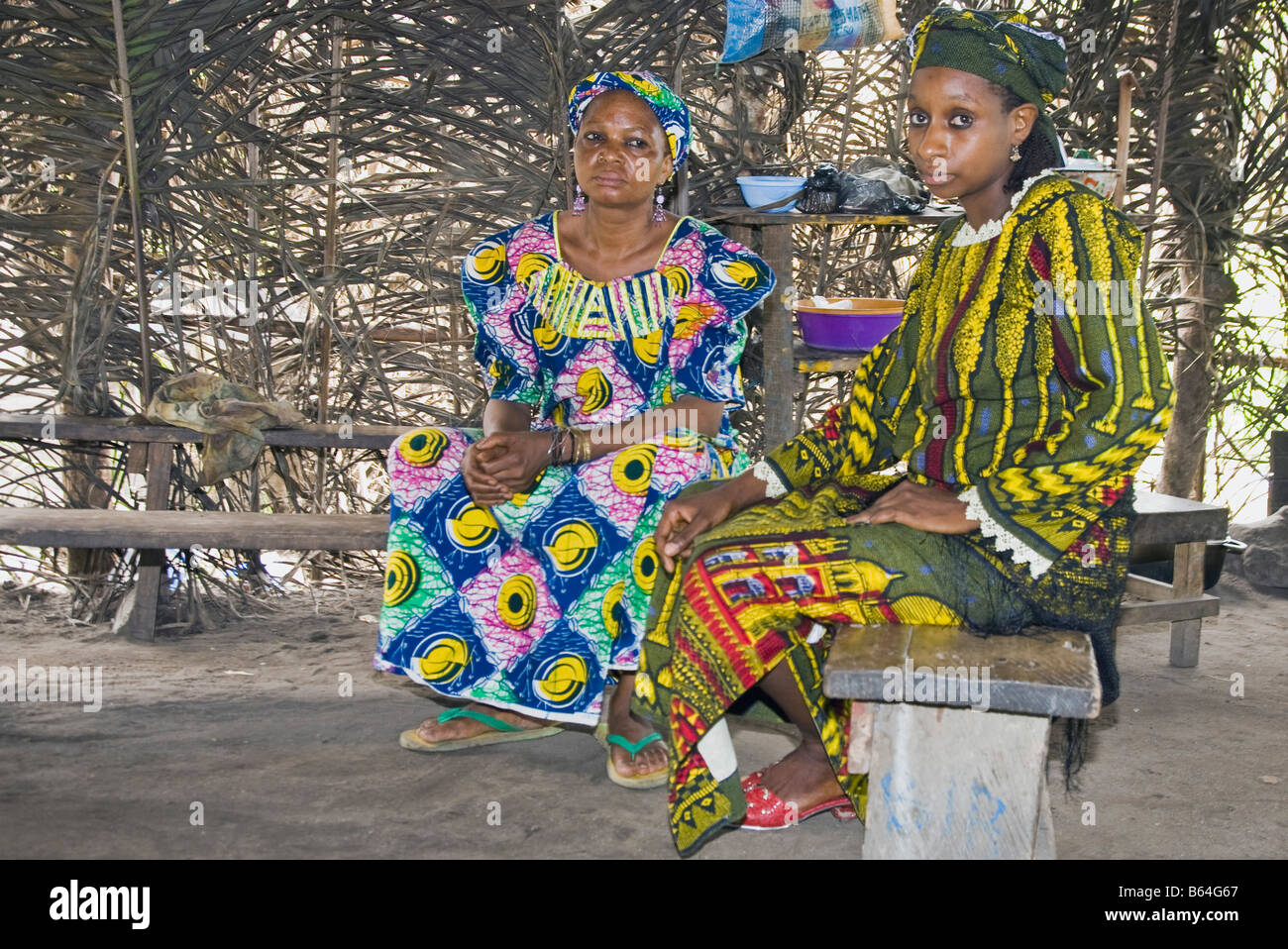Woman in traditional dress village Douala Cameroon Africa Stock Photo ...