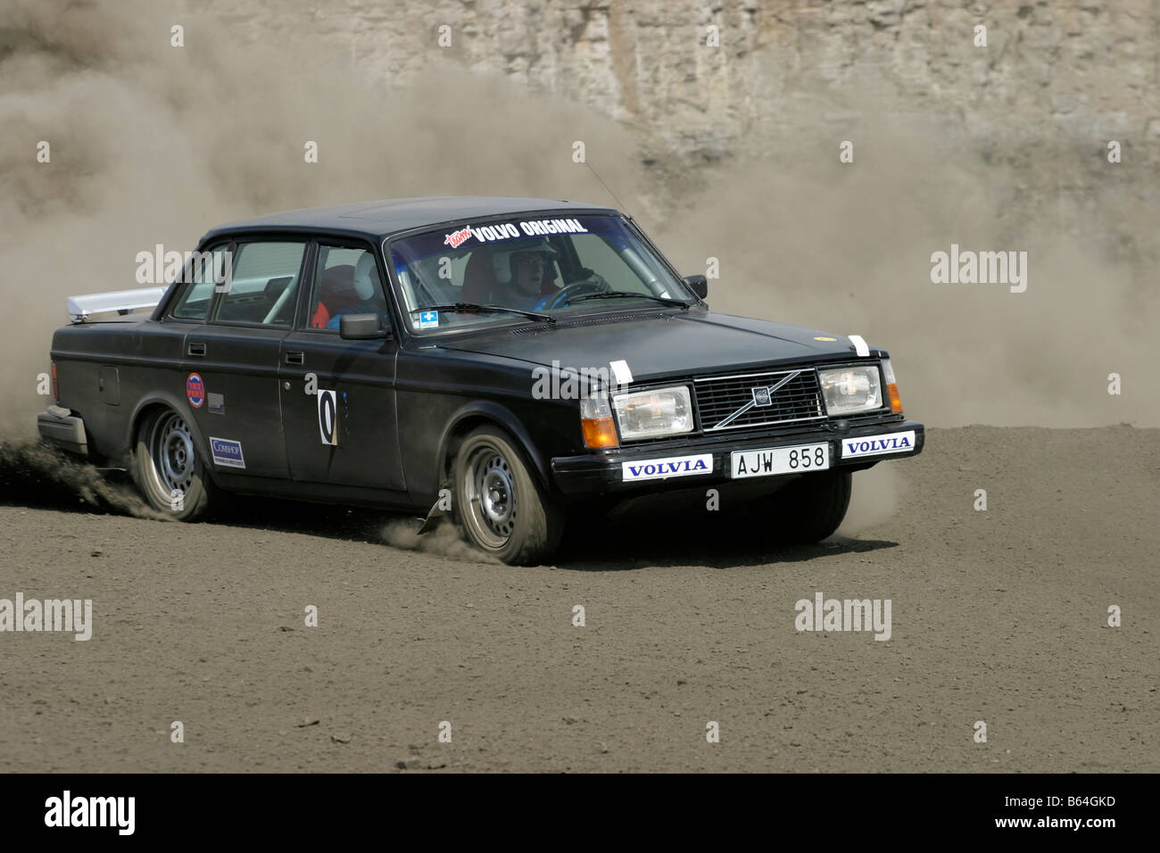 Volvo rally car in a race Stock Photo - Alamy