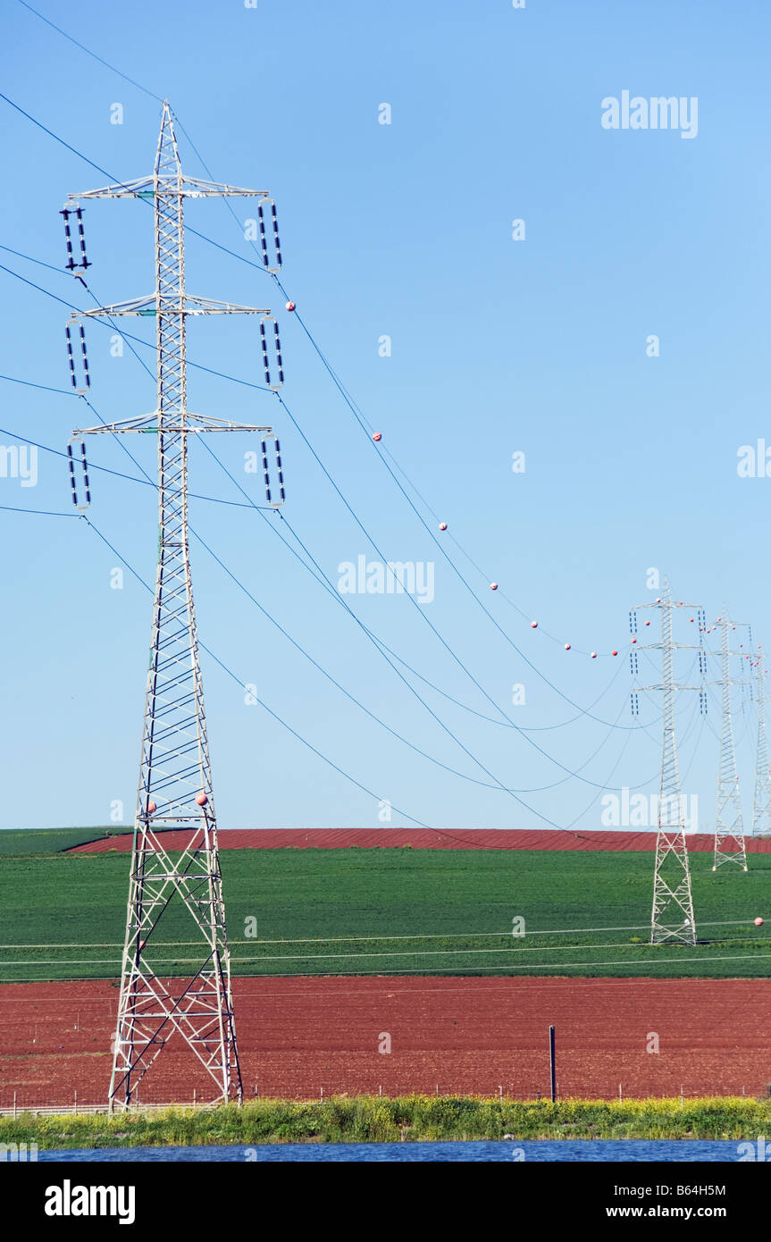 Pillars high voltage power hi-res stock photography and images - Alamy