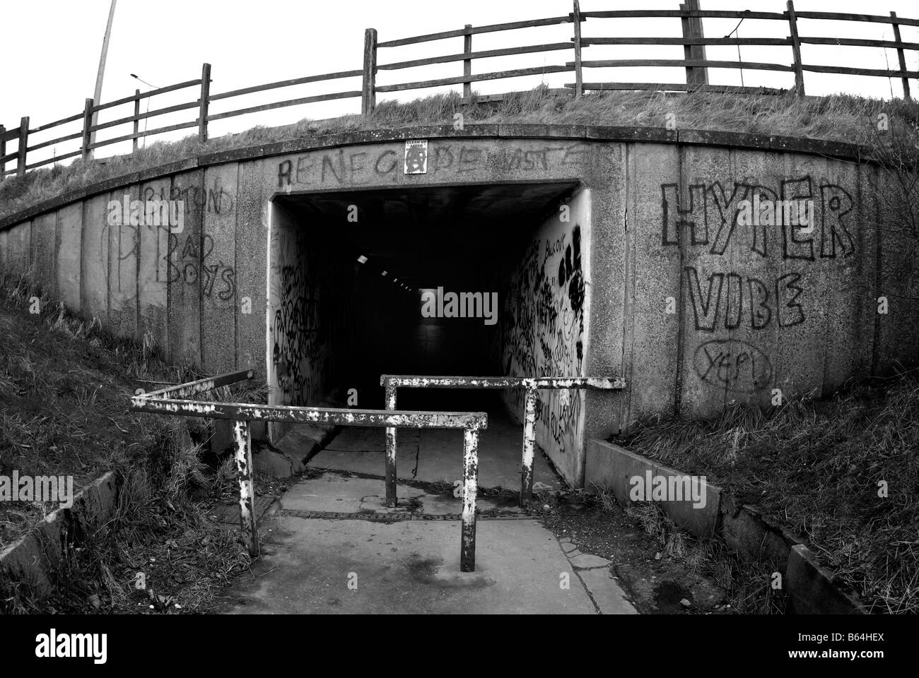 Graffiti on pedestrian underpass near Barton, North Lincolnshire ...
