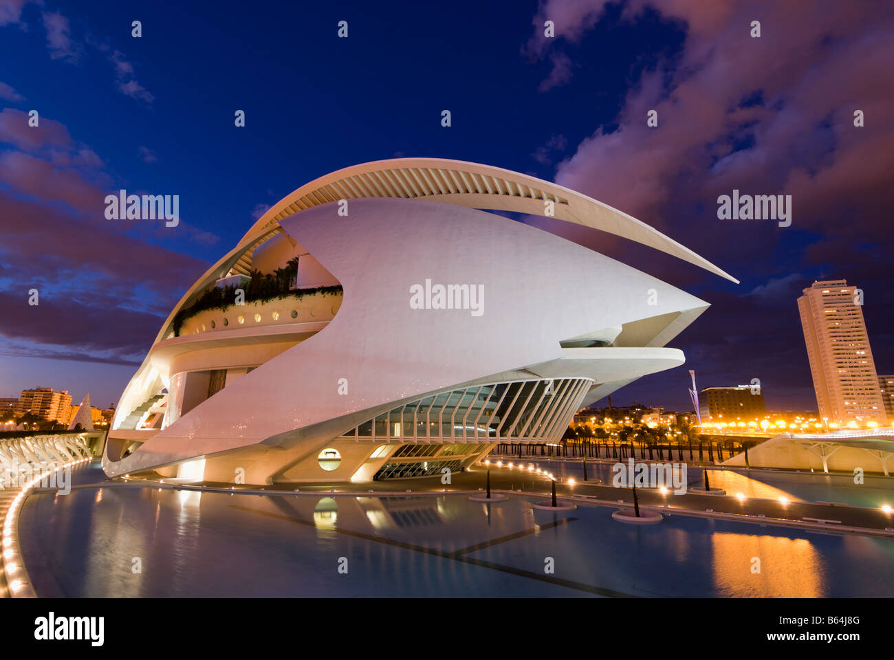 Valencia, spain opera house night hi-res stock photography and images ...