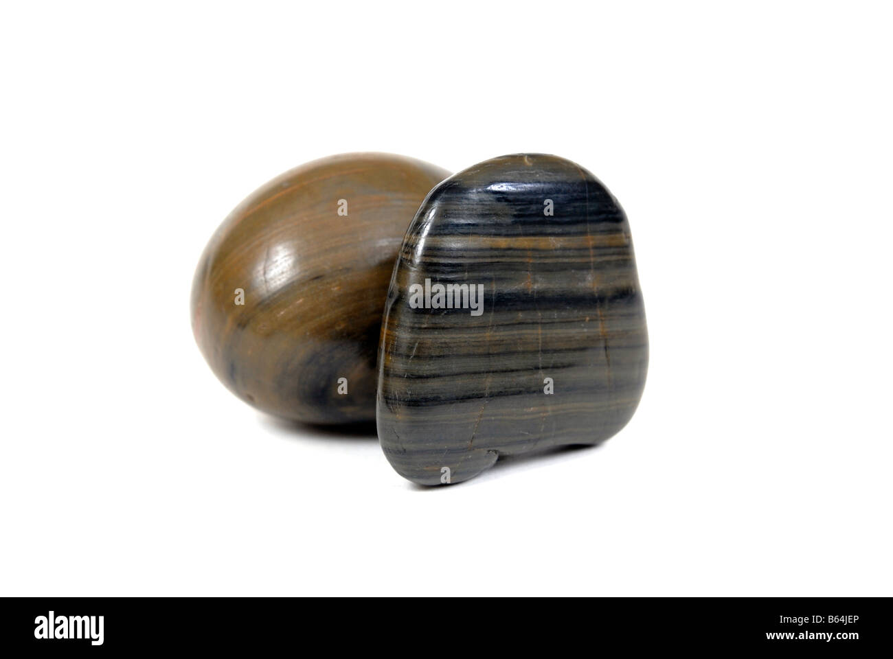 Shiny pebbles photographed against a white background. Would look good ...