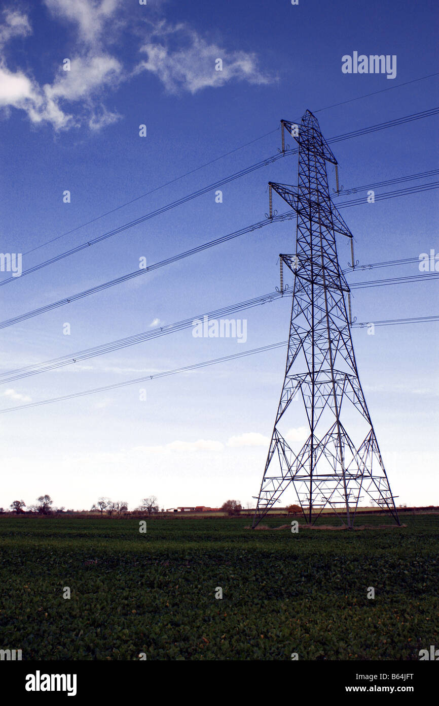 An Electrical Pylon in Lincolnshire Stock Photo - Alamy
