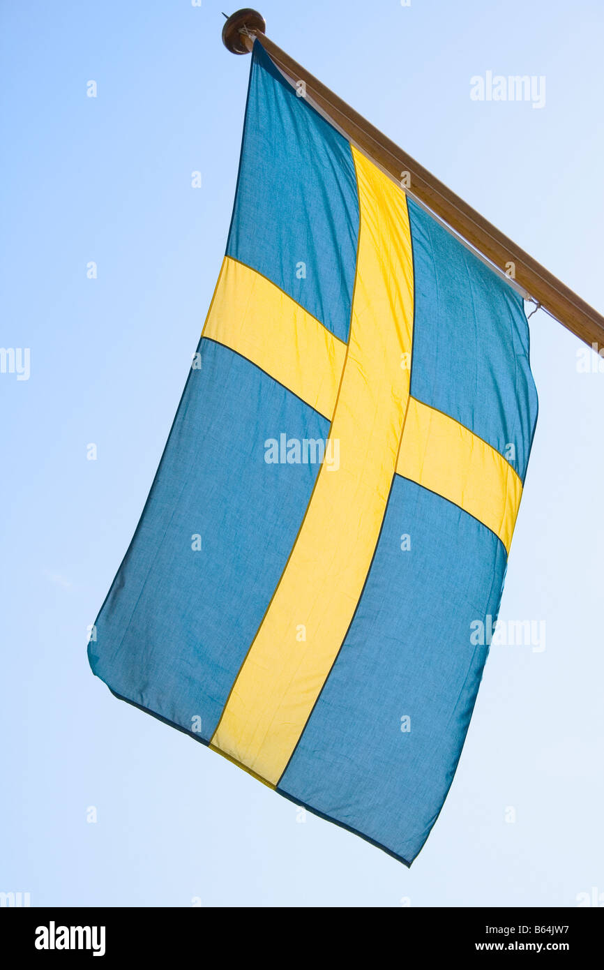 Swedish flag blue yellow cross hi-res stock photography and images - Alamy