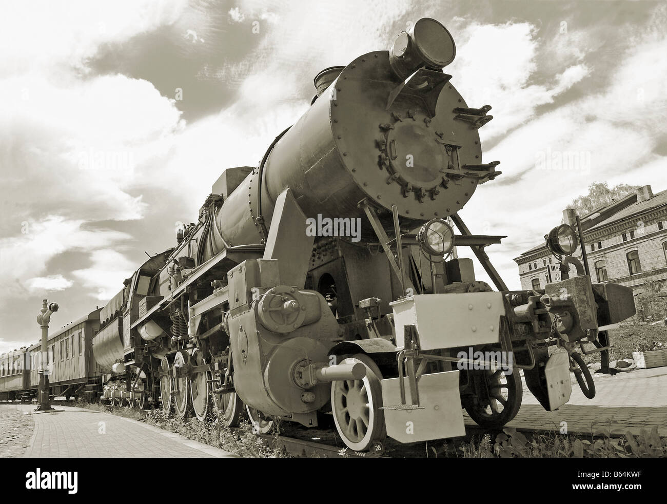 The old steam locomotive in Riga depot Stock Photo - Alamy