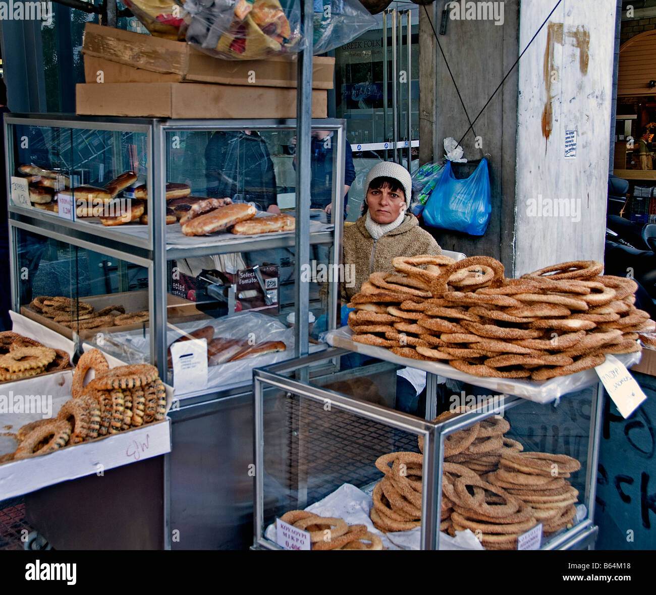 Athens Plaka shopping district bakery bread bake house cakes pastry ...