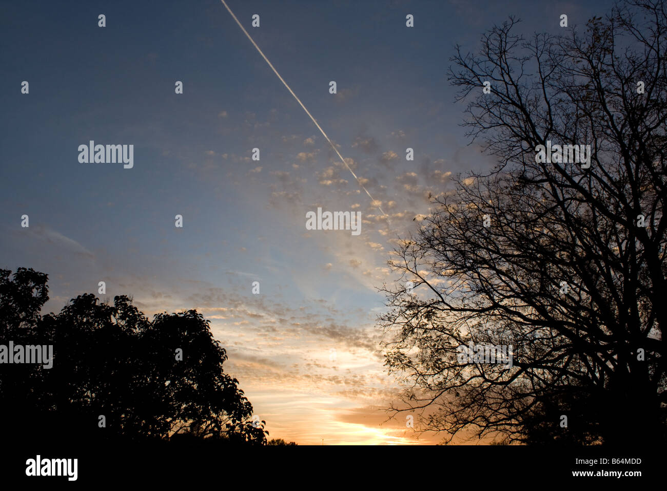 October sunset in Indiana Stock Photo - Alamy