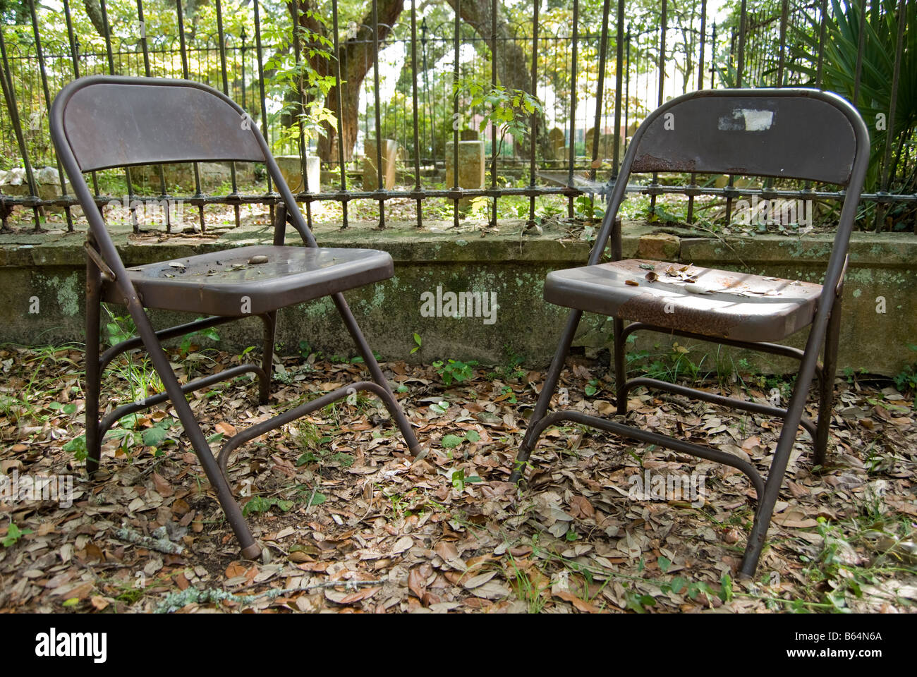 Two empty folding chair on hi-res stock photography and images - Alamy