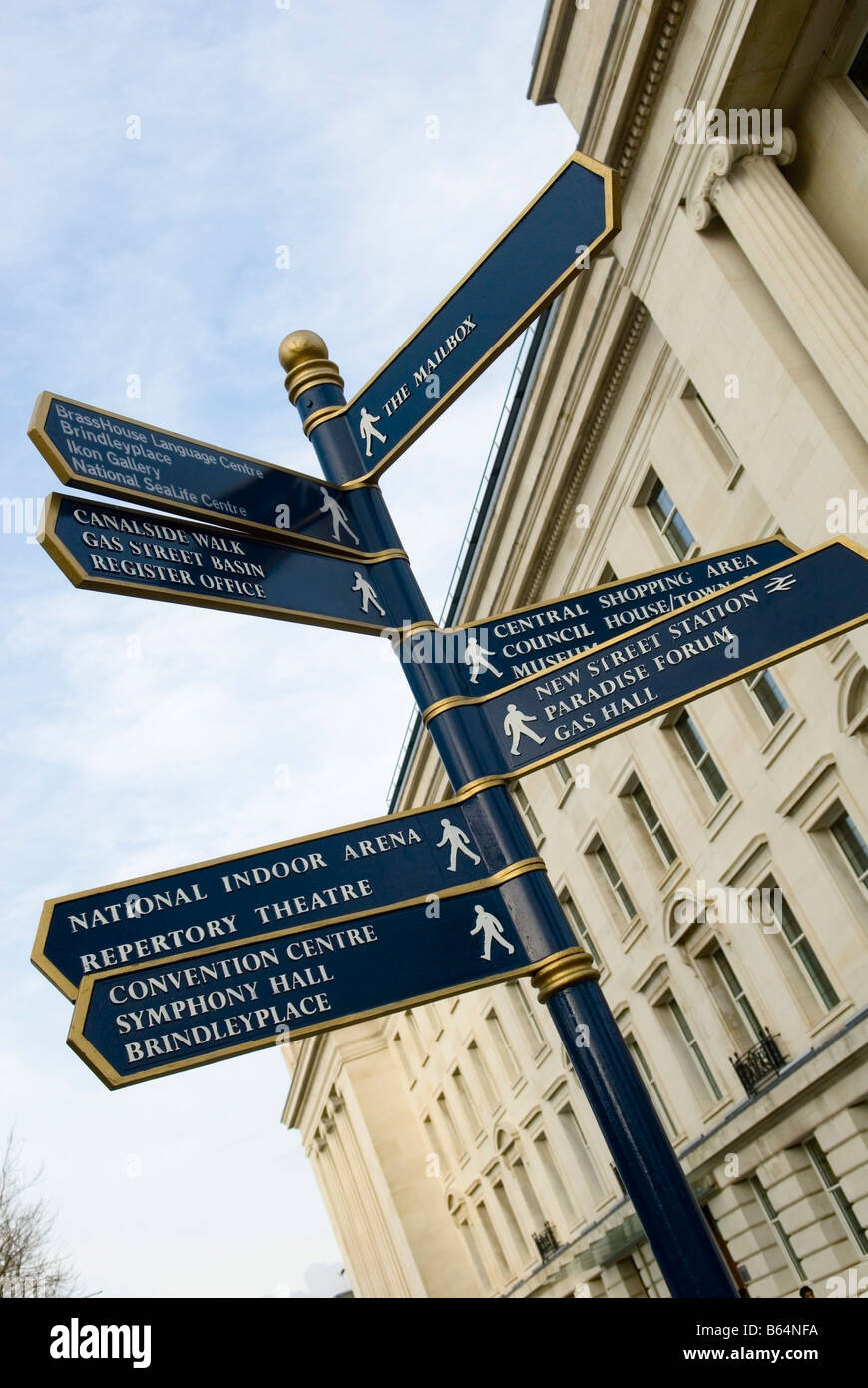 Birmingham pedestrian information sign in Centenary Square Stock Photo ...