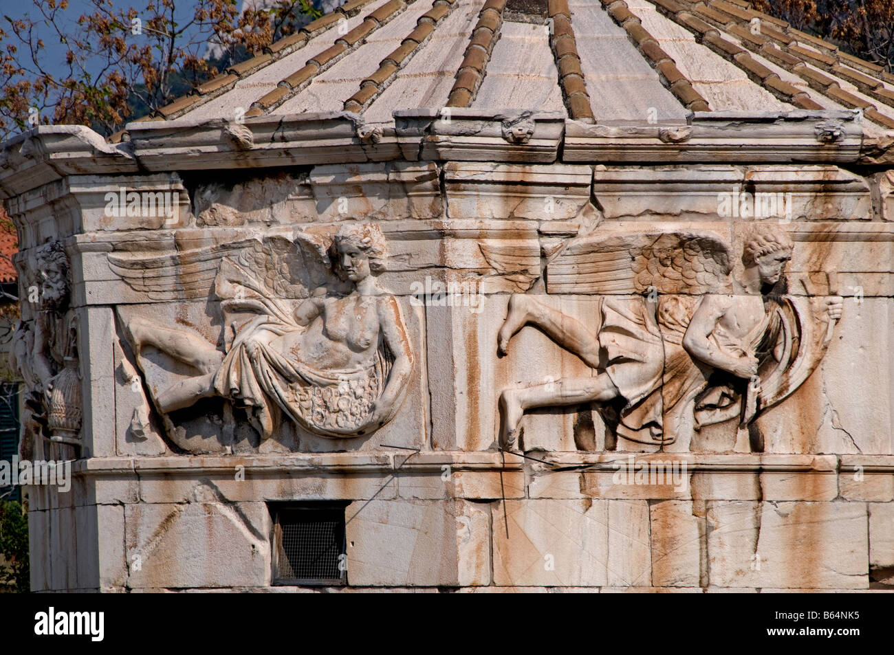 Greek temple by tower of the winds in athens hi-res stock photography ...
