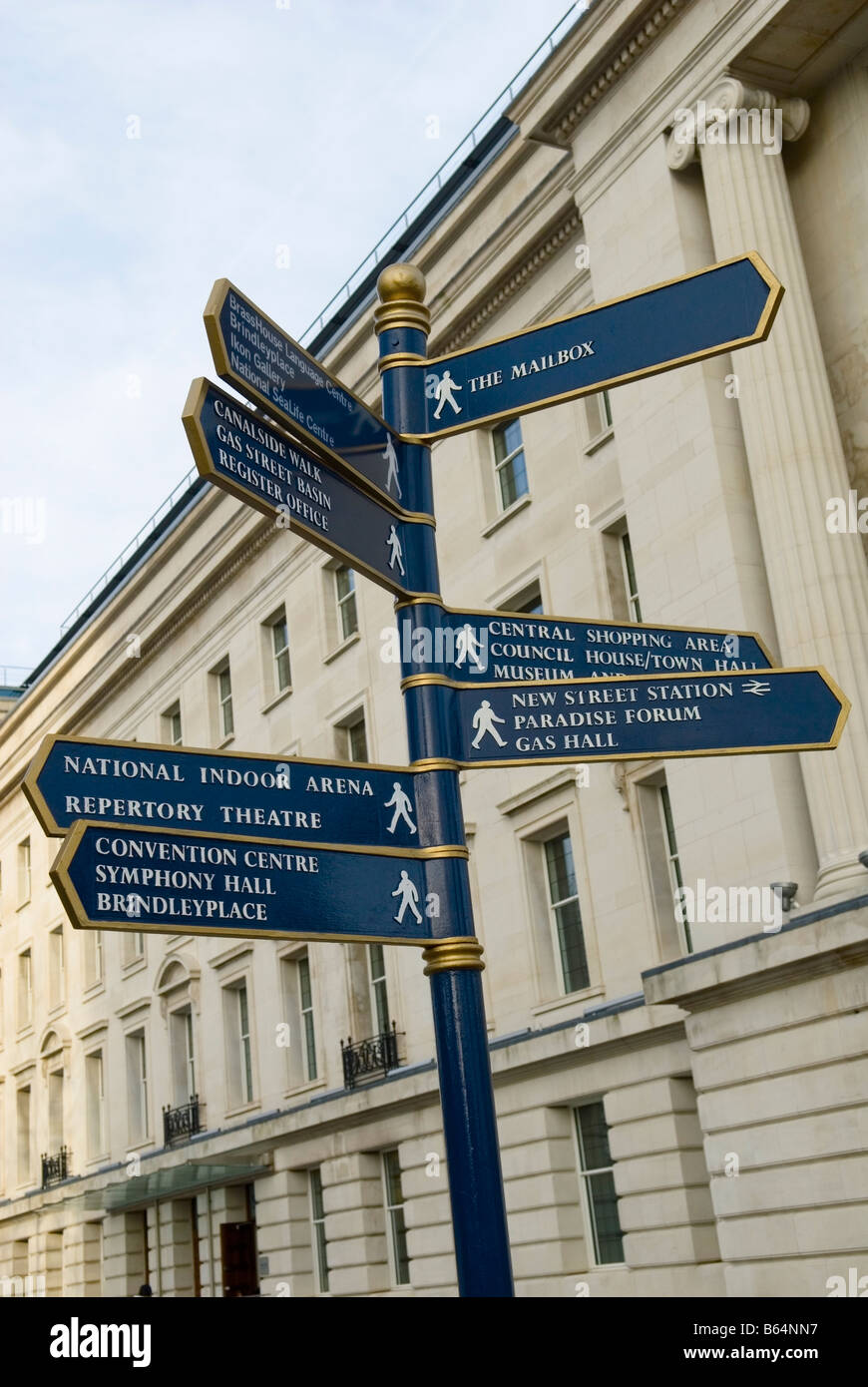Birmingham pedestrian information signs at Centenary Square Stock Photo ...