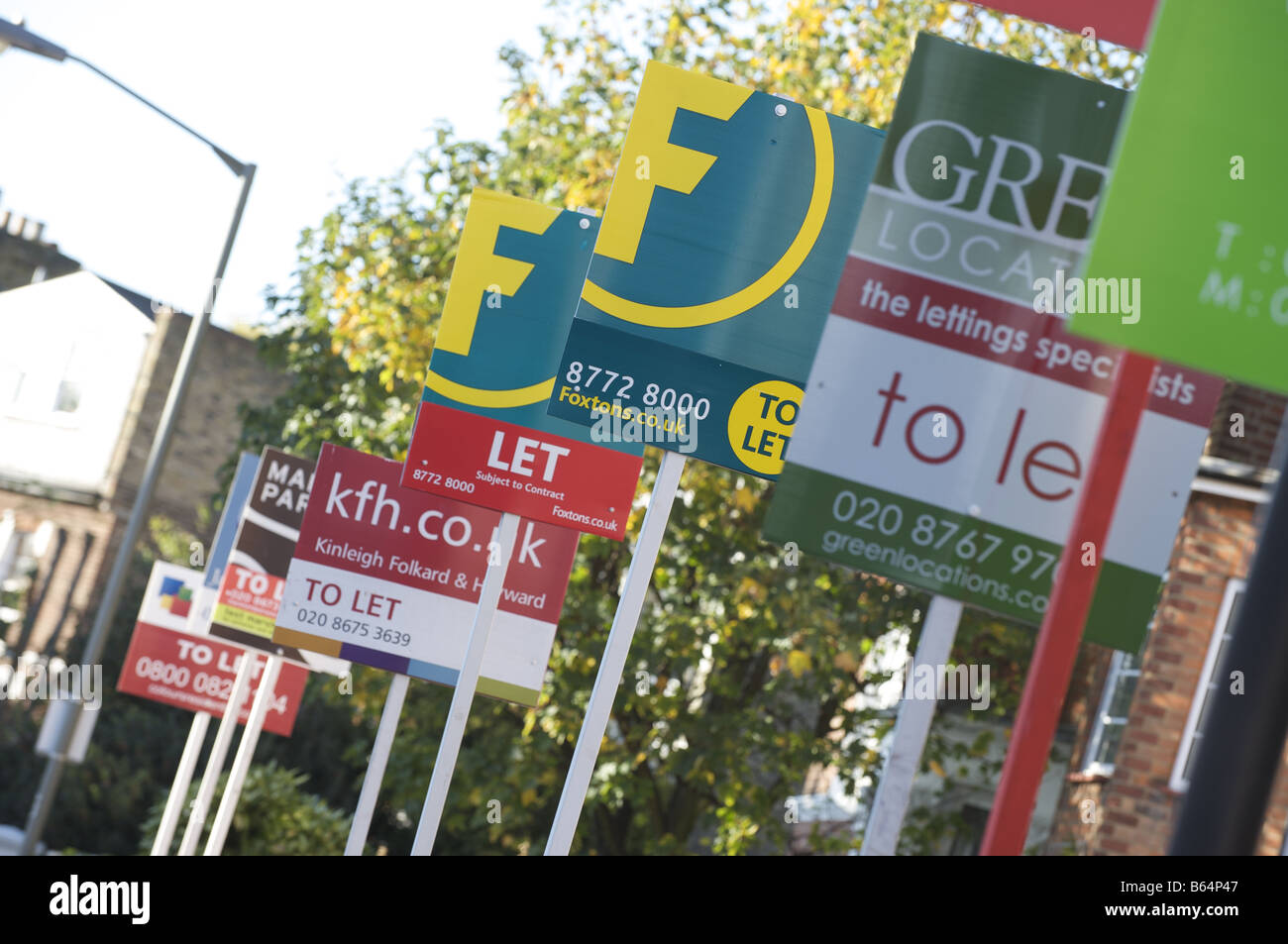 To Let signs along a street in south london, UK Stock Photo - Alamy