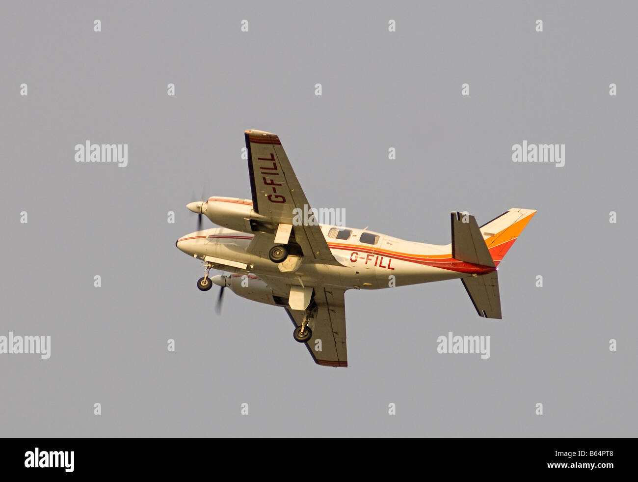 Piper PA-31-310 Navajo Aeroplane leaving Inverness Airport Scotland SCO ...