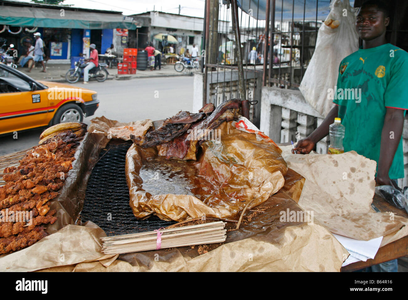 Food stall Douala Cameroon Africa Stock Photo: 21004178 - Alamy
