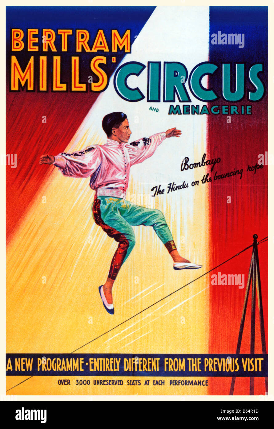 Bertram Mills Circus Bombayo 1950s poster for the English circus and ...