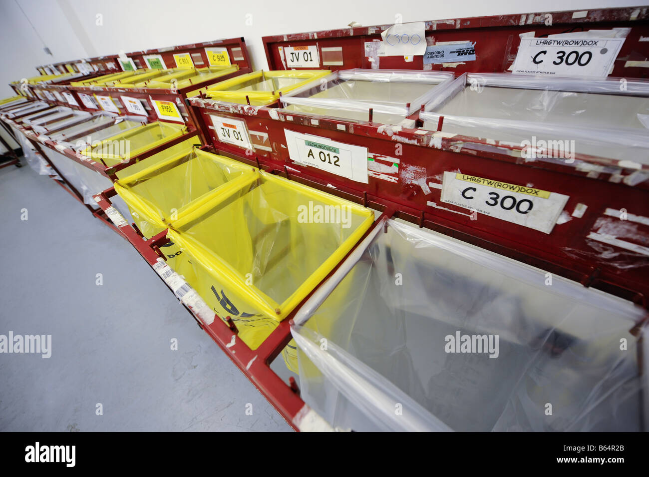 DHL distribution and sorting area for parcels in the UK Stock Photo - Alamy