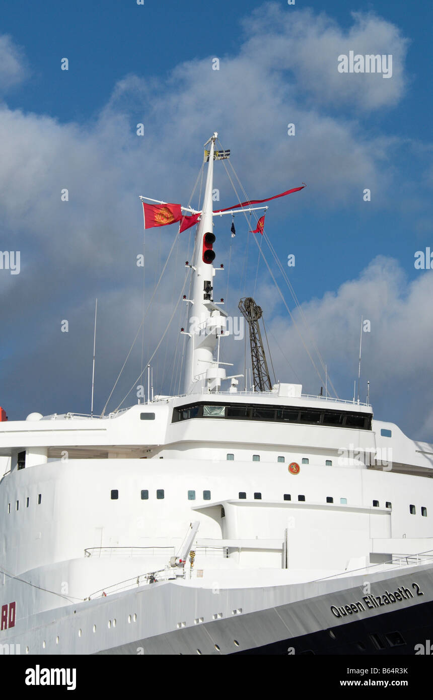 Pennant Flying on the QE2 in Southampton Stock Photo - Alamy
