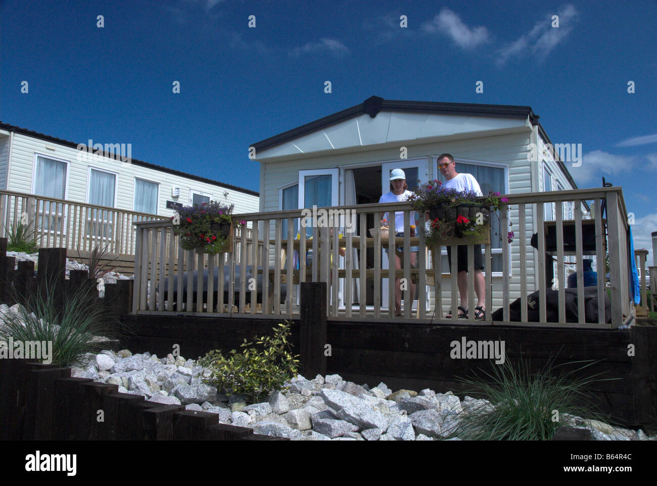 Caravan at Woolacombe Bay Holiday Park Stock Photo - Alamy