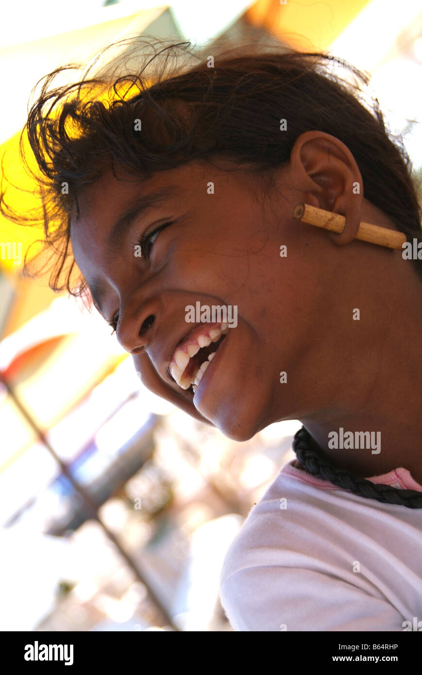 Laughing lady in Brazil Stock Photo - Alamy