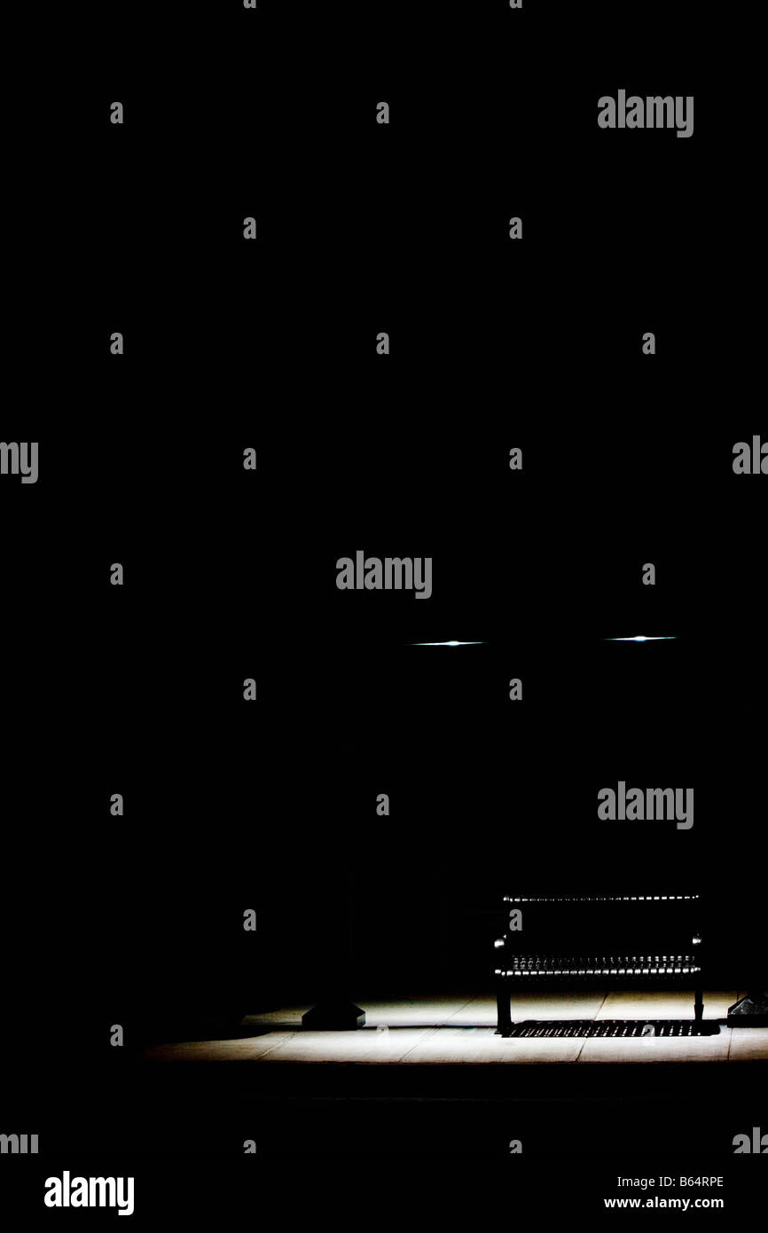 Bus stop bench night hi-res stock photography and images - Alamy