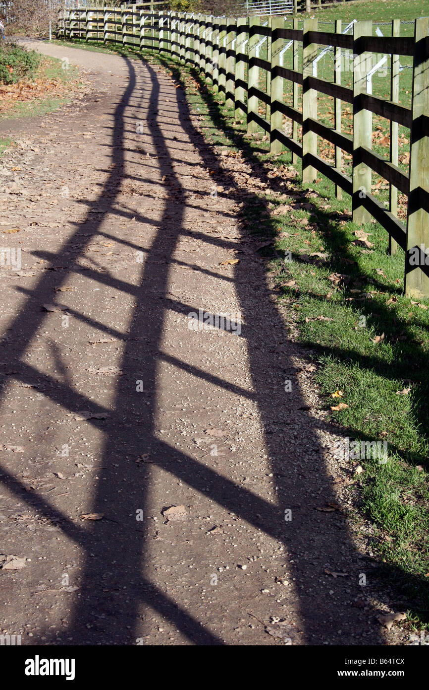 Fence with shadow Stock Photo - Alamy