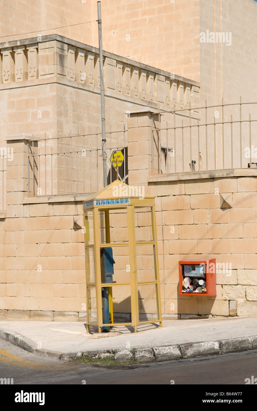 Broken phone booth St. George's Bay, St. Julian's Paceville Malta Stock ...