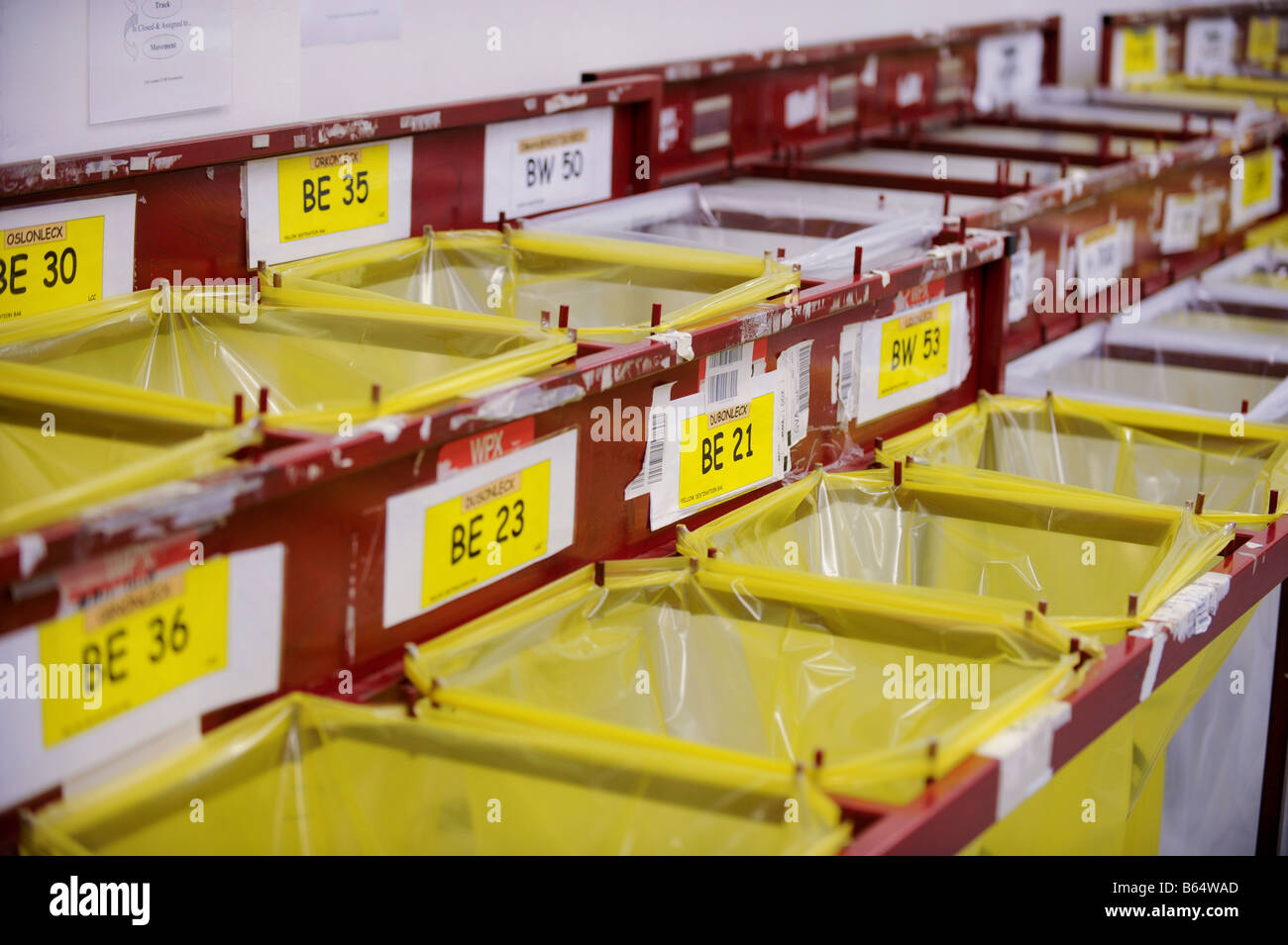 DHL distribution and sorting area for parcels in the UK Stock Photo - Alamy