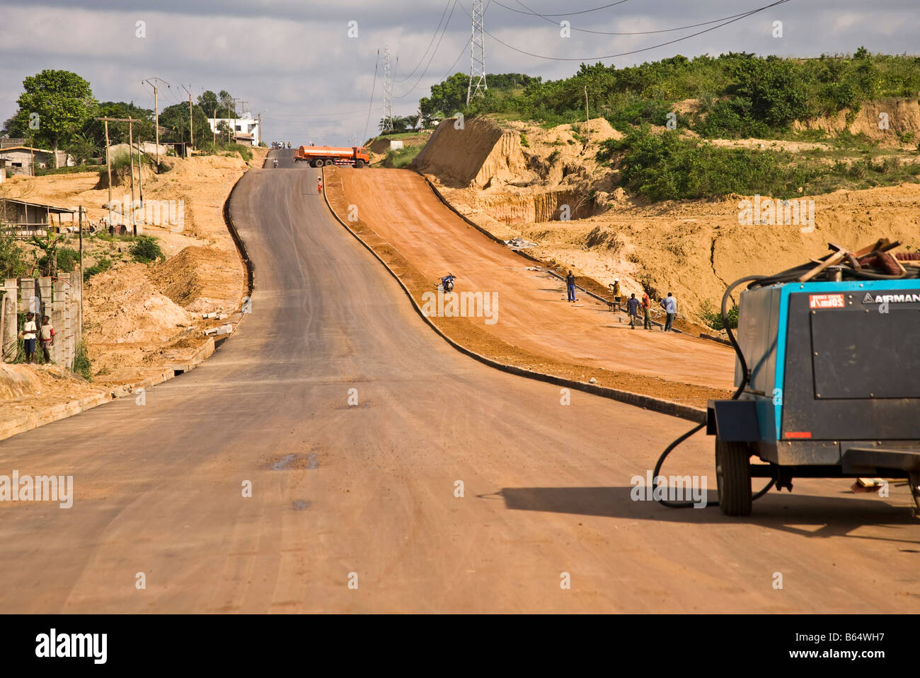 Roadworks Douala Cameroon Africa Stock Photo - Alamy