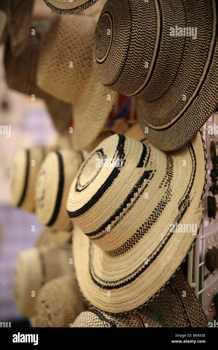 Panamanian traditional hats on display at a show Stock Photo - Alamy