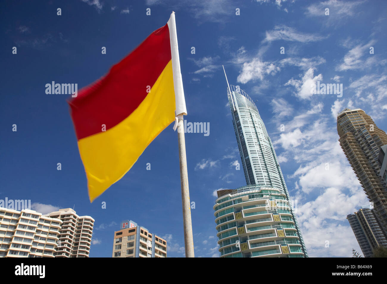 Surf Lifesaving Flag and Q1 Skyscraper Surfers Paradise Gold Coast ...