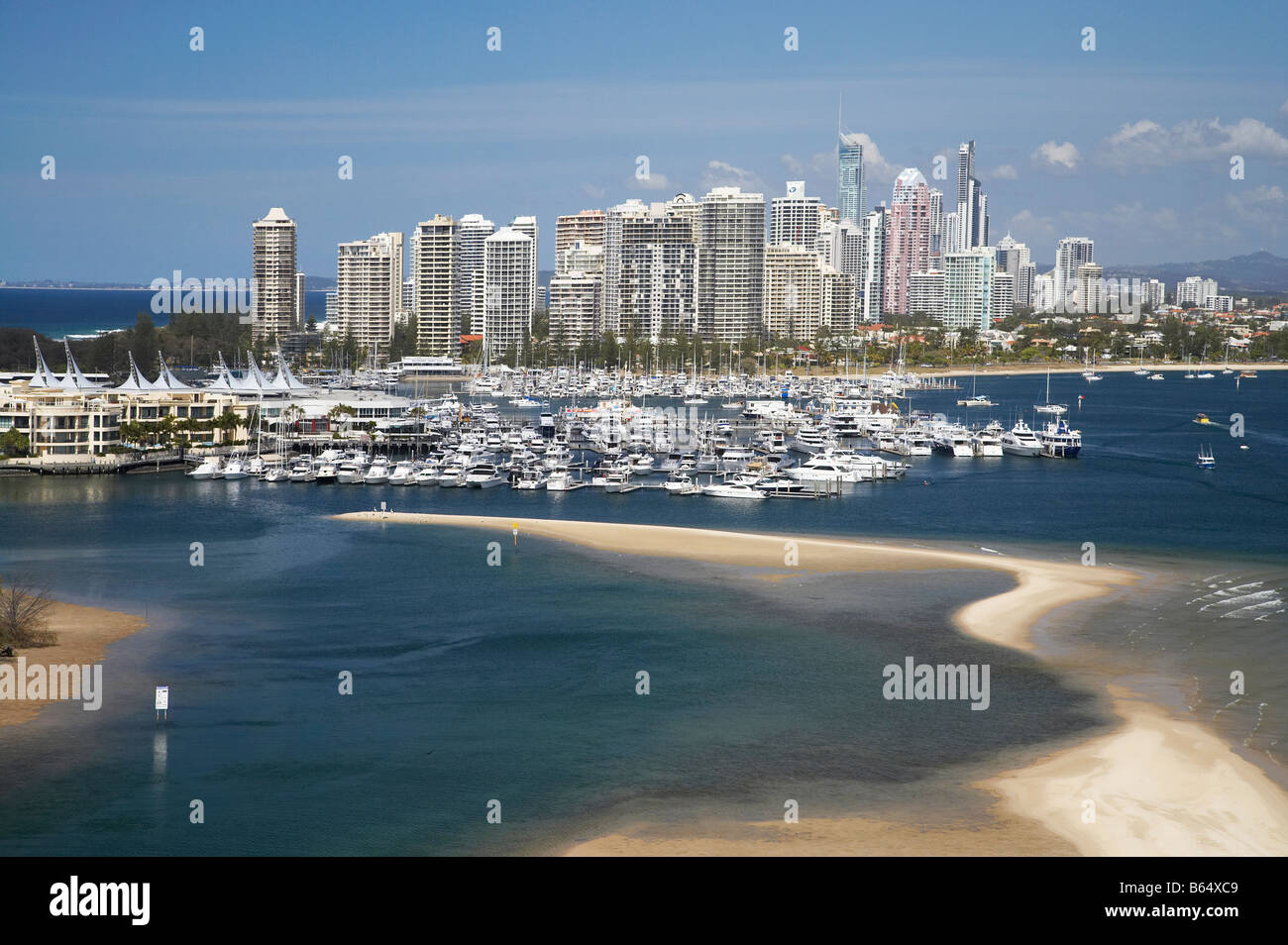 Sand Bar and Marina The Broadwater and Main Beach Gold Coast Queensland ...