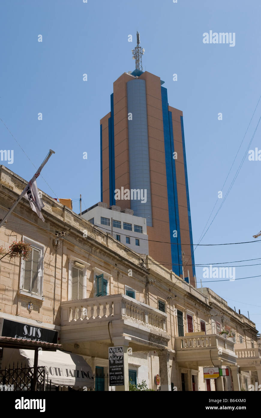 Portomaso Tower building from Church Street, Paceville St. Julians ...