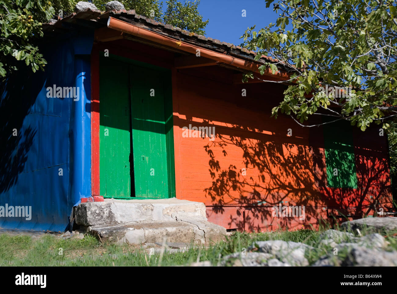 Colourful house - Kefalonia, Greece Stock Photo - Alamy