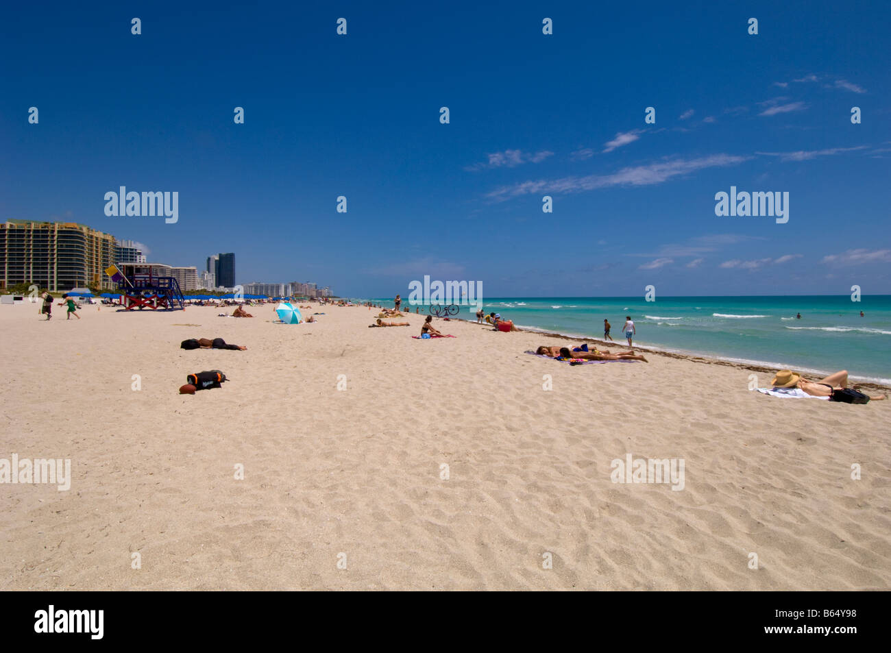 Sandy beach Art Deco District South Beach Miami Florida United States ...