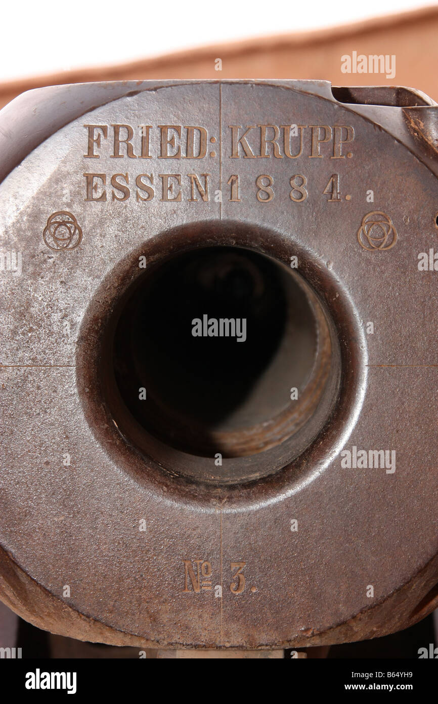Breech of an 1882 dated breech loading German Krupp artillery piece ...