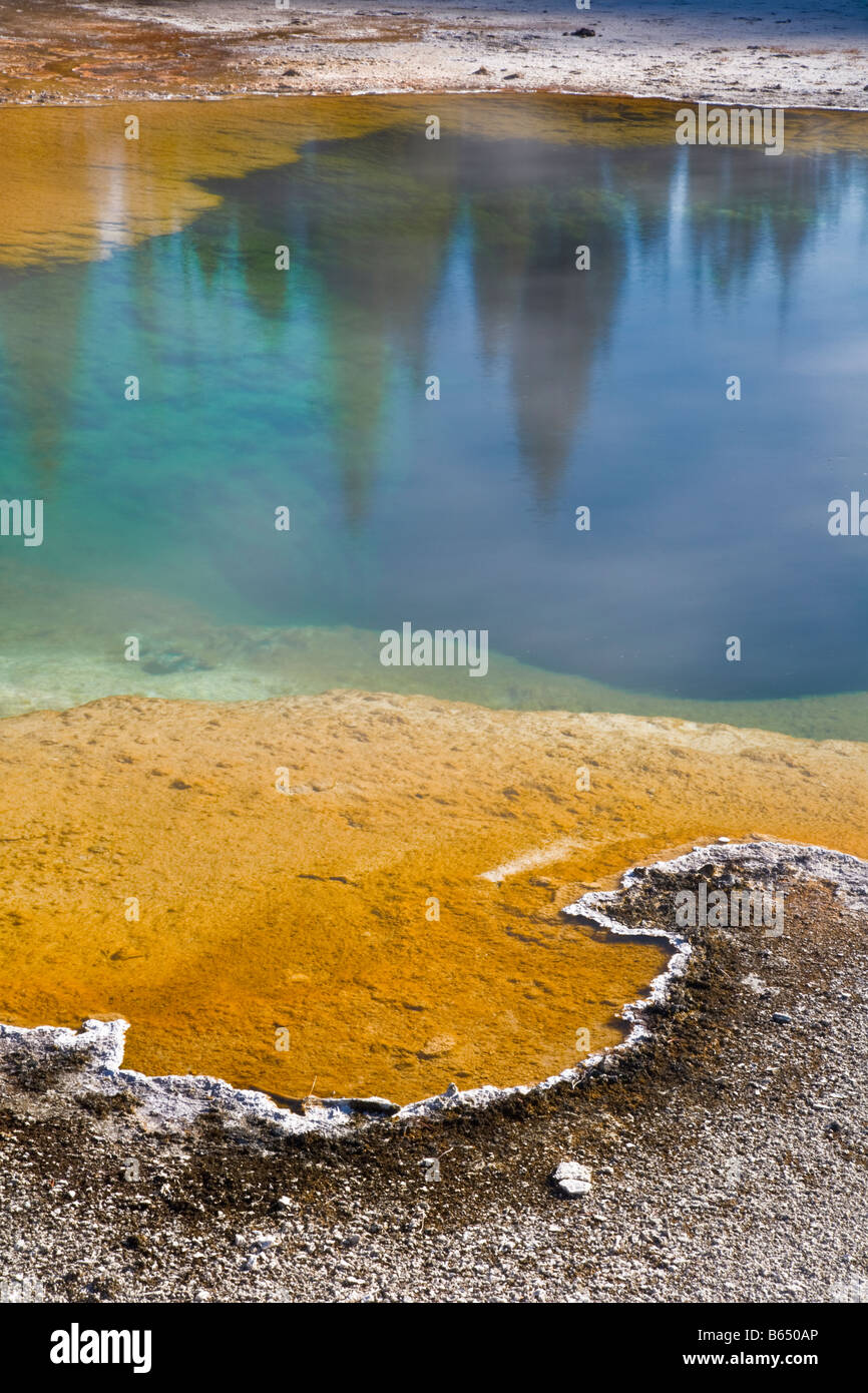 Yellowstone National Park WY: Color and patterns of Emerald pool in the ...