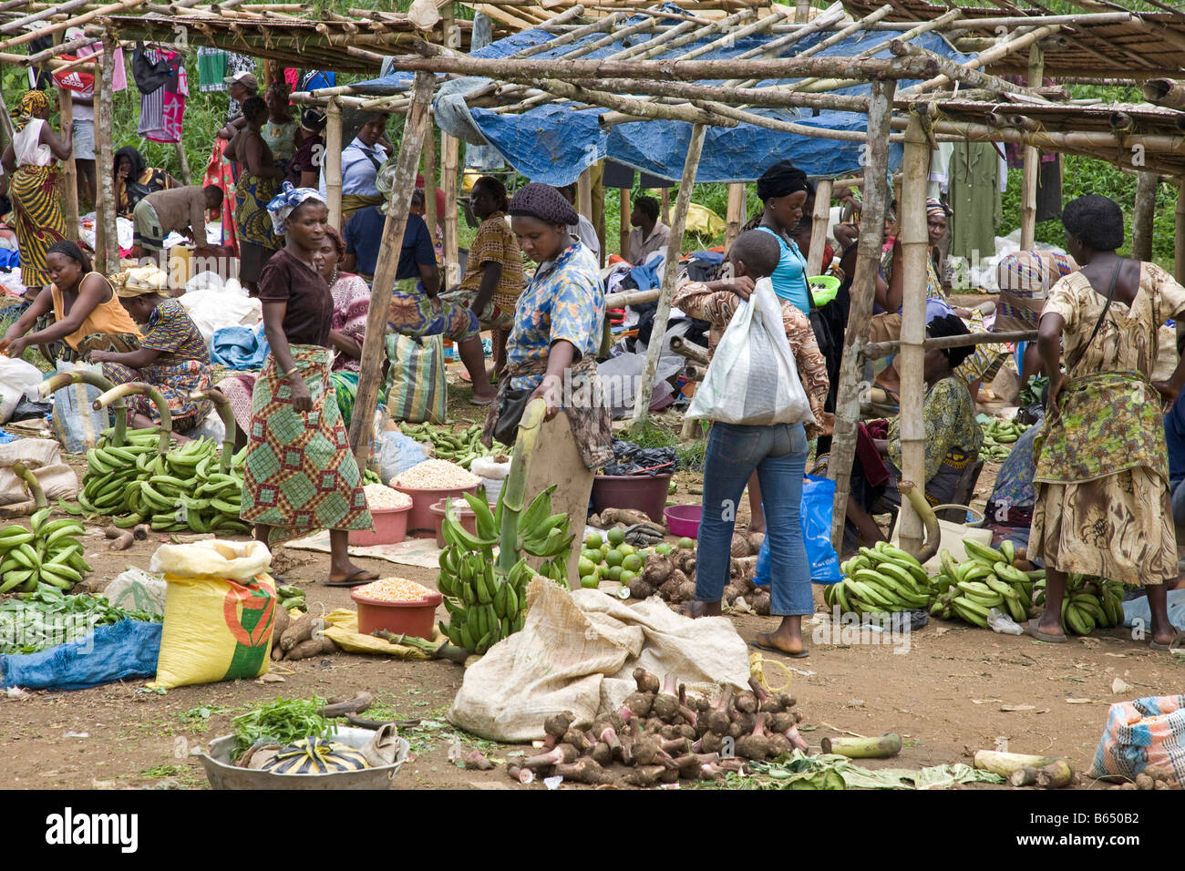 Rural market Douala Cameroon Africa Stock Photo - Alamy